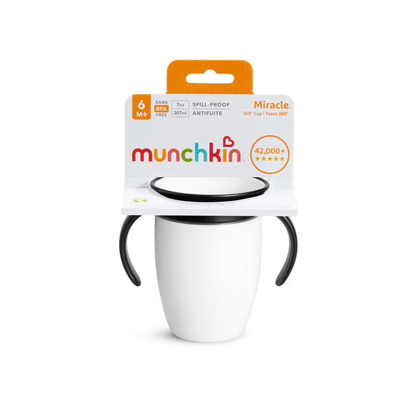 Miracle 360° Trainer Cup White & Black - 207ml - Munchkin Shop